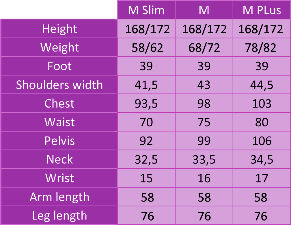 DiveSystem Size Chart Suits DiveSystem DiveSystem Size Chart Suits DiveSystem